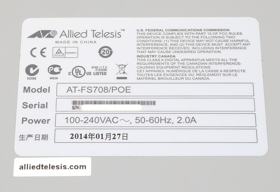Allied Telesis AT-FS708/POE 8-Ports External Switch | eBay