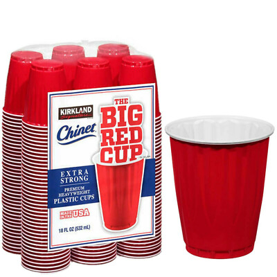 Kirkland Signature Big Red Cup Reusable Plastic Party Cups 532ml Bulk ...