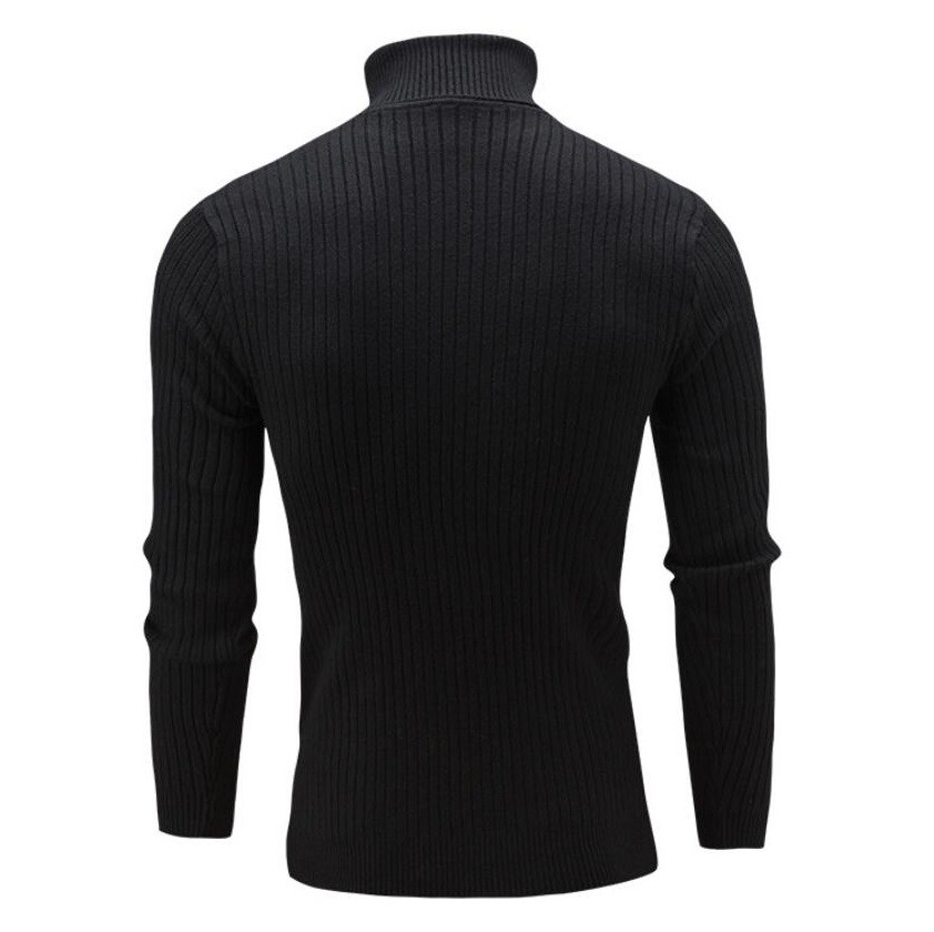 Men's Turtleneck Sweater Solid color Knitted Pullovers Slim Casual ...