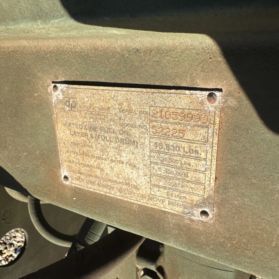 DP Hydraulic Winch Model 30 30,000 lbs Pull , Air Free Spool Brake 350 ...