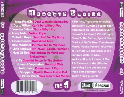 VARIOUS ARTISTS MODESTY BLAISE NO. 1: CHEESY POP FOR THE CONNOISSEUR ...