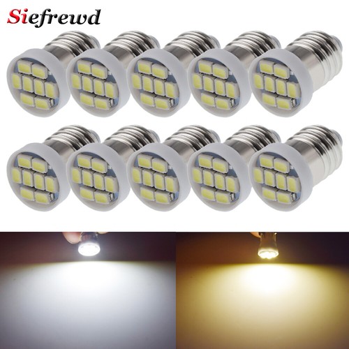 6V 12V Warm/White E10 1447 Mes LED SCREW Flashlight Torch Bulb ...