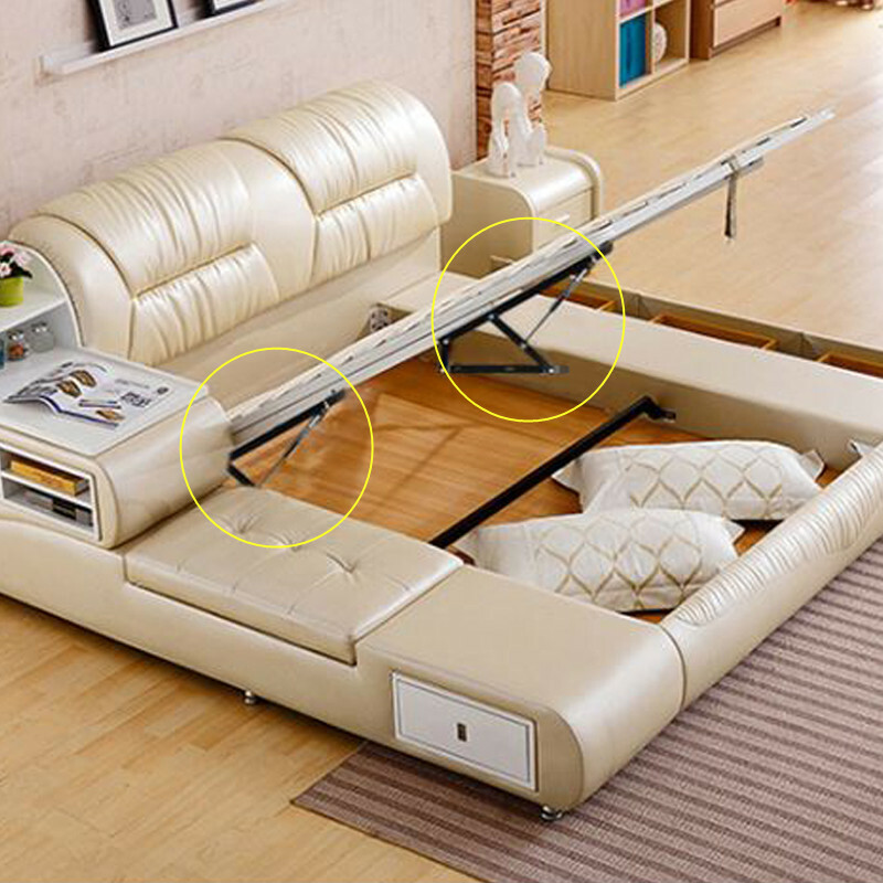 2PCS Ottoman Storage Bed Lift Up Hinge Mechanism And Gas Struts 750N ...