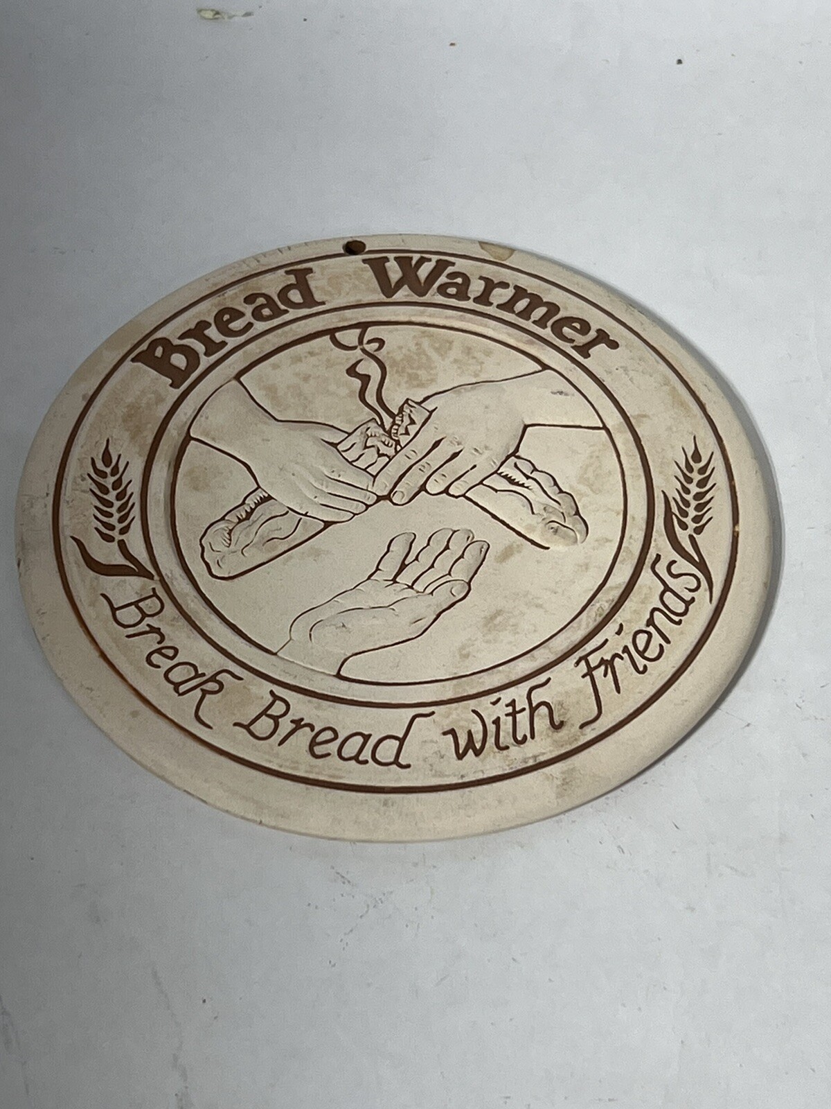 Vintage 1989 Lyn Ulick Stoneware Disc Bread Warmer ~ Break Bread With ...
