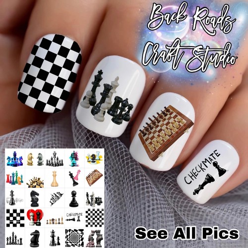 Chess Game Waterslide Nail Art Decals Set Of 50 Instructions Bonus | eBay