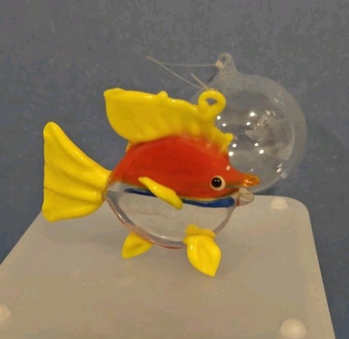 Vintage Floating Hand Blown Glass Tropical Fish Floater Bubble Aquarium ...