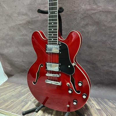 Cherry-red 335 semi Hollow Electric Guitar Rosewood Fretboard rounded ...