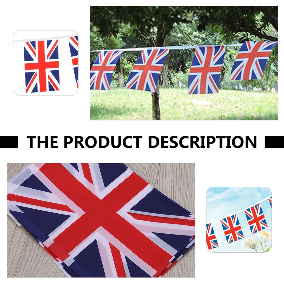 National Country Pennant Triangle Uk Flag String Hanging Party Banner ...