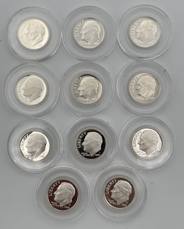 1992 - 2025 S 35 Roosevelt SILVER Gem Dime Proof Set w 2018 Reverse ...