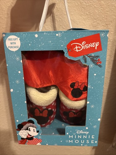 Minnie Mouse Slippers With Sleep Mask Women’s Size 7 | eBay