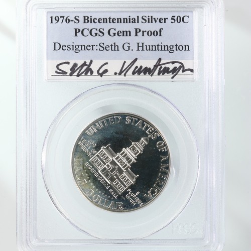 1976-S Bicentennial Silver 50C PCGS Gem Proof Seth G Huntington ...