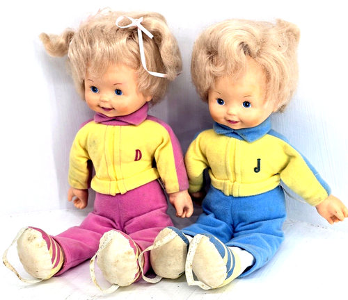 Ideal Jim & Dandy 1985 Ideal Boy Girl Twin Doll 14” Dolls In Jogging ...