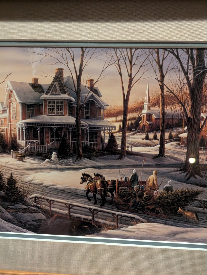 Terry Redlin Homeward Bound 26”x18” Framed Matted Large Holiday ...