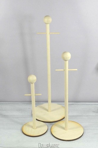 DOLLSAMORE ORIGINAL WOODEN DOLL CLOTHING DISPLAY STAND (S/M/L) PICK ...