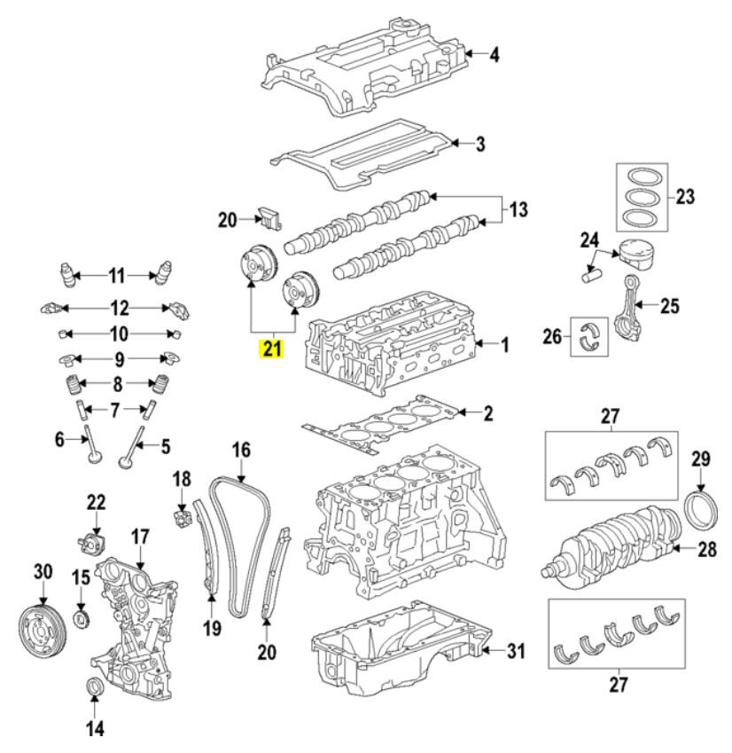 GENUINE ! INTAKE CVVT GEAR FOR 2012-2016 HYUNDAI ELANTRA 1.8L OE# 24350 ...