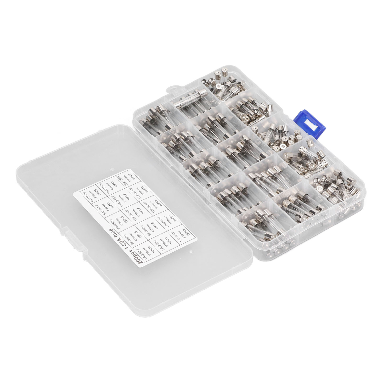 200x Glass Fuses Automotive Fuse Assortment Kit For Car 5x20mm 6x30mm ...