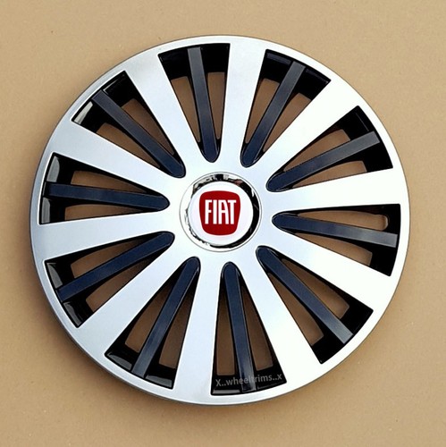 Full set silver/black 14" wheel trims, hubcaps to fit FIAT 500 | eBay