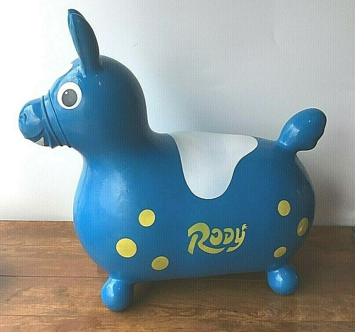 RODY BLUE PONY HORSE VINTAGE 1984 LEDRA PLASTIC RUBBER BOUNCING MADE IN ...