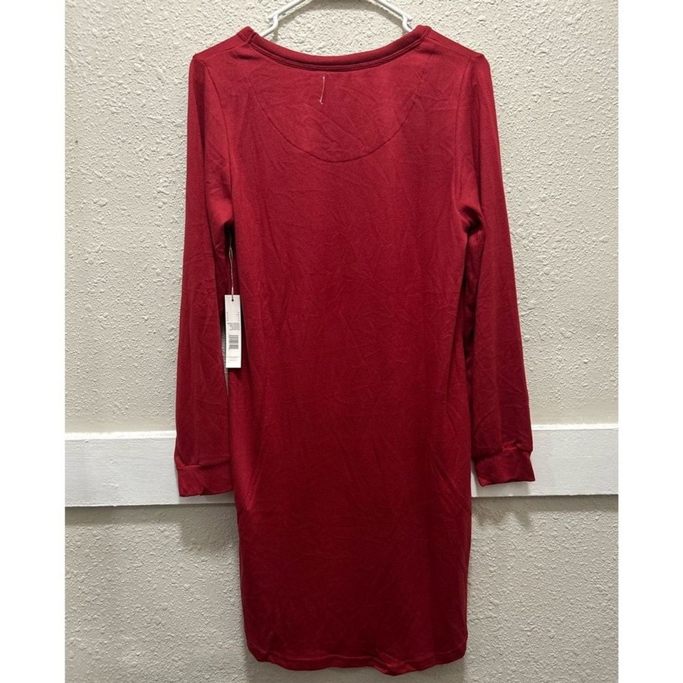 RAE DUNN Women's "MERRY" Red Long Sleeve Holiday Nightshirt Family ...