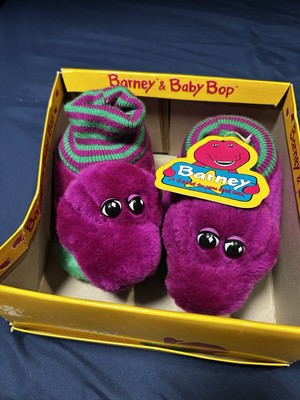 1993 Vintage BARNEY Slippers Youth Children Size 7 Plush | eBay
