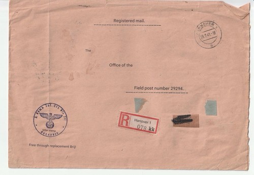 1941 Germany Feldpost A Headquarters 6x9 Cover Envelope *SEE ...