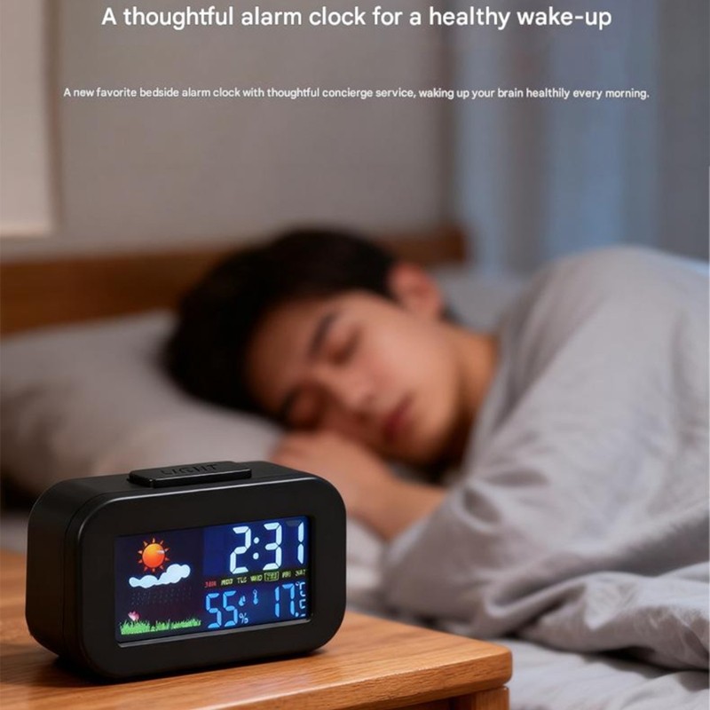 Digital Alarm Clock Color Display for Indoor Climate Control ...