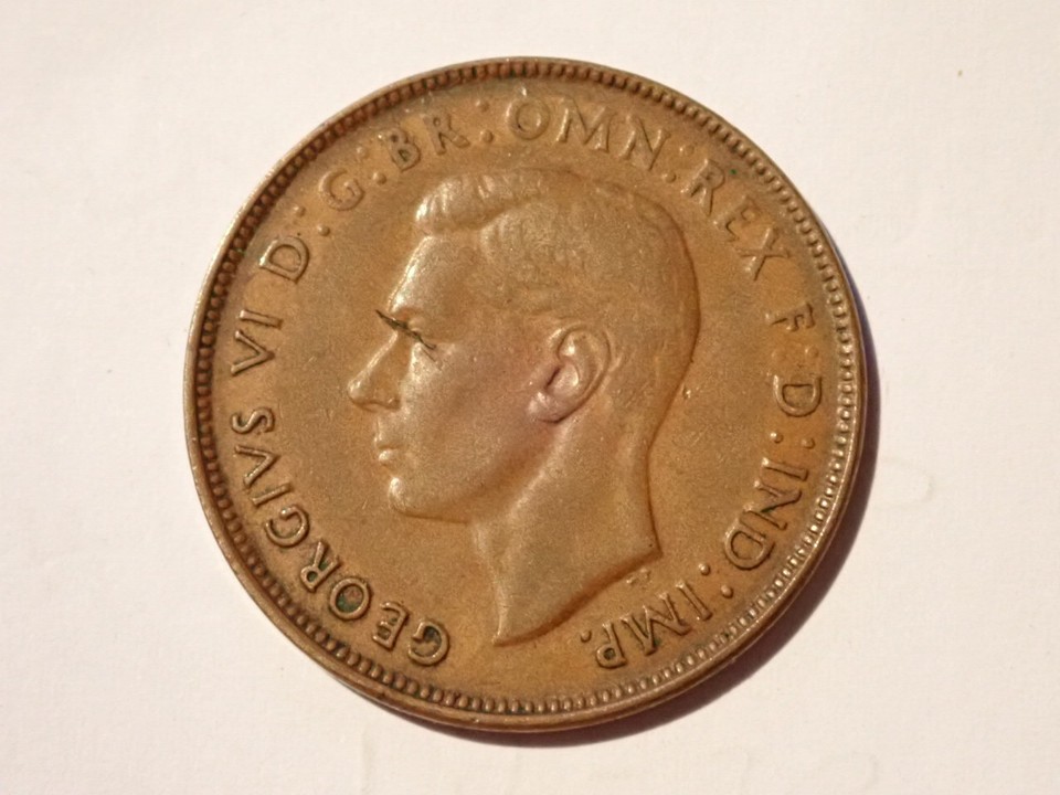 1948 AUSTRALIAN ONE PENNY KING GEORGE VI VERY NICE COLLECTABLE ...