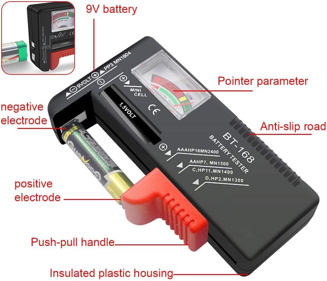 Small Battery Tester Portable Analogue Battery Diagnostic Checker Most ...