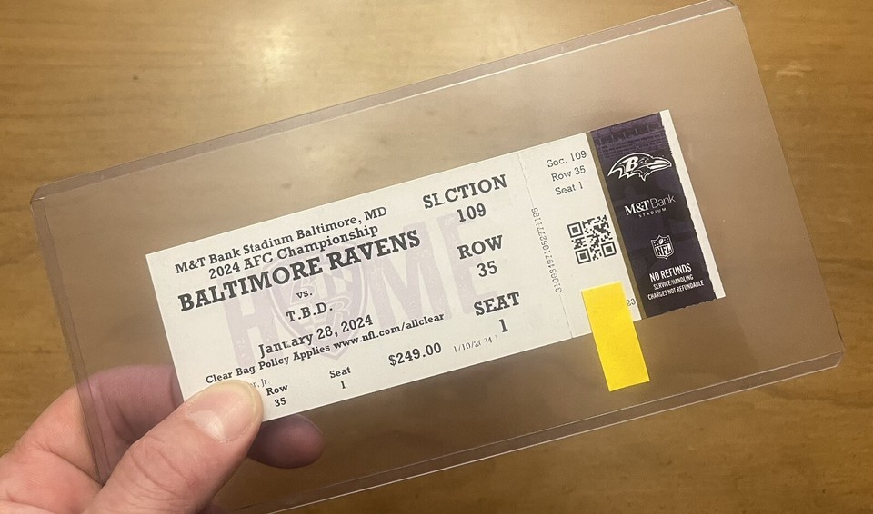 Kansas City Chiefs @ Baltimore Ravens Authentic Ticket 2024 AFC ...