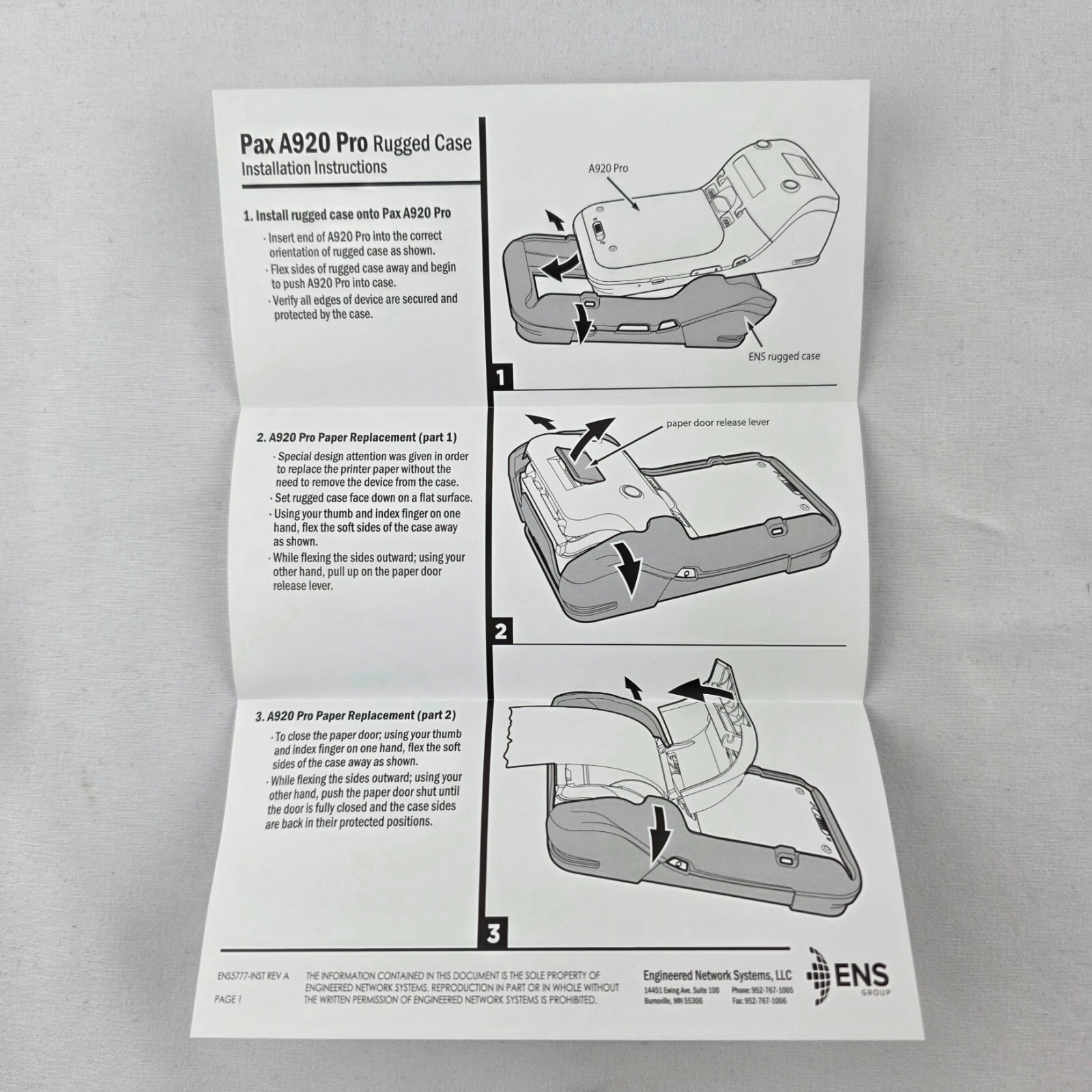 Engineered Network Sys. ENS PAX A920 Pro Rugged Mobile Payment Case ...