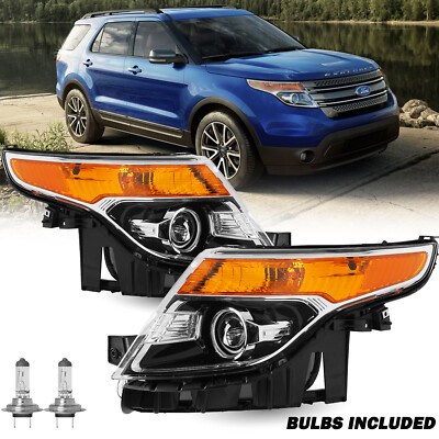 For 2011-2015 Ford Explorer Headlights Factory Style Halogen Headlamps ...