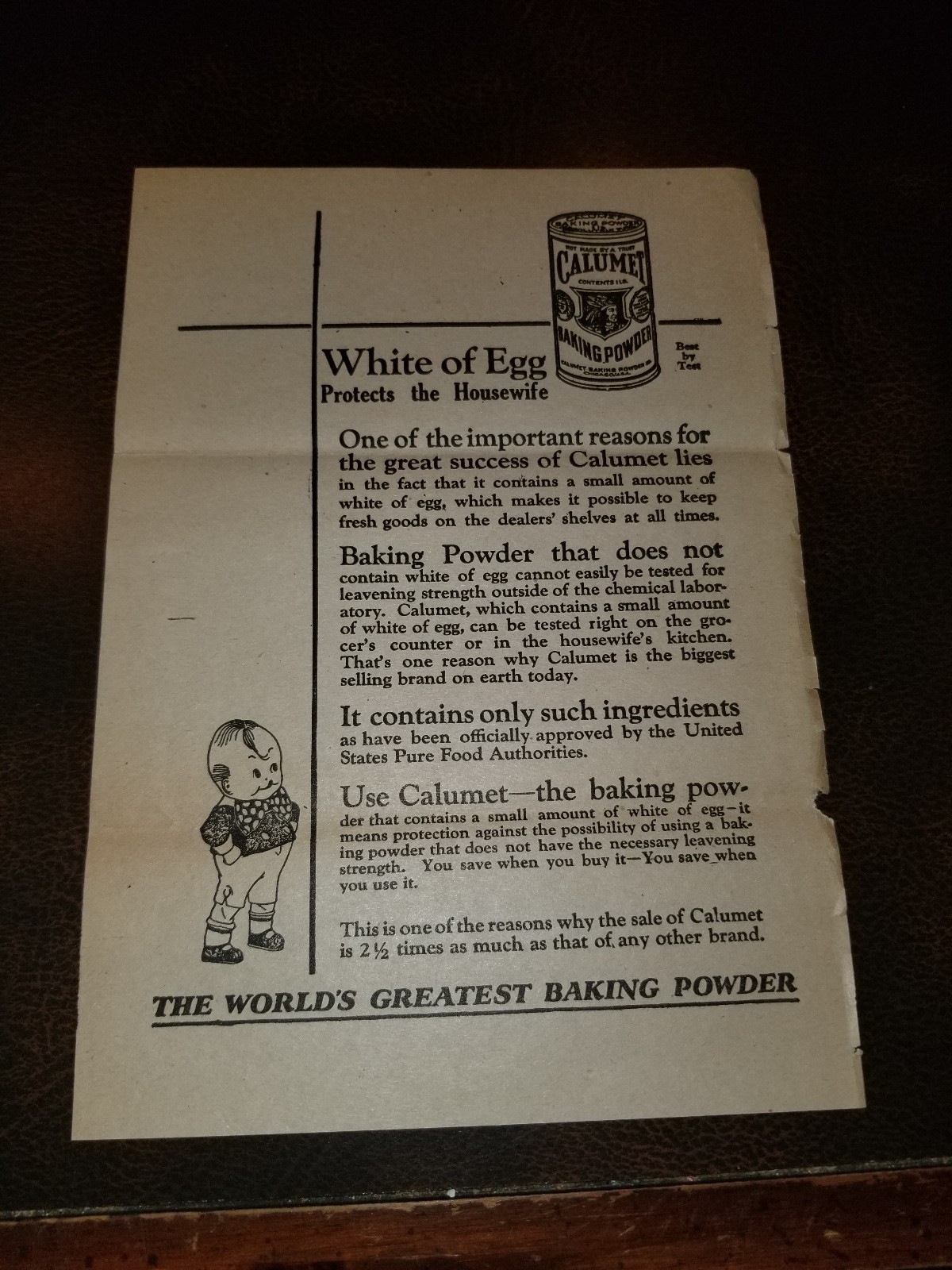 Rare 1900s Calumet Baking Powder Insert Paper Flyer | eBay