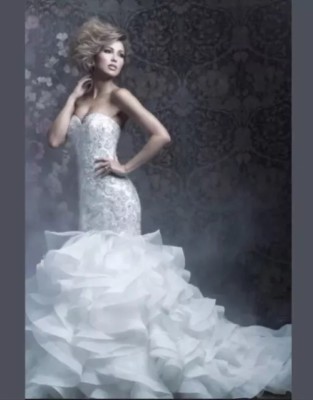 Allure Bridals 2017 Couture Collection Style C410, Size 10, Ivory | eBay