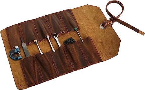 Vintage Leather tool roll up pouch 10 slot,portable wrench roll for ...