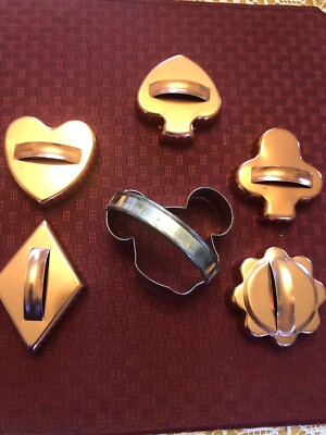 Vintage Disney Mickey Mouse Metal Cookie Cutter+ 5 Copper Shapes 6 ...