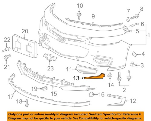 GM OEM 16-18 Malibu Front Bumper Grille Bumper Components-Trim Molding ...