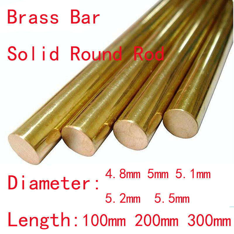100mm-300mm Length 4.8mm 5mm 5.1mm 5.2mm 5.5mm Dia Brass Solid Bar ...