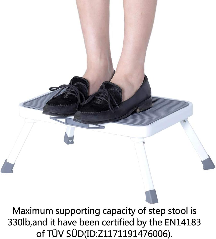 Portable Folding One Step Stool - Non Slip Platform, 330 Lbs Capacity ...
