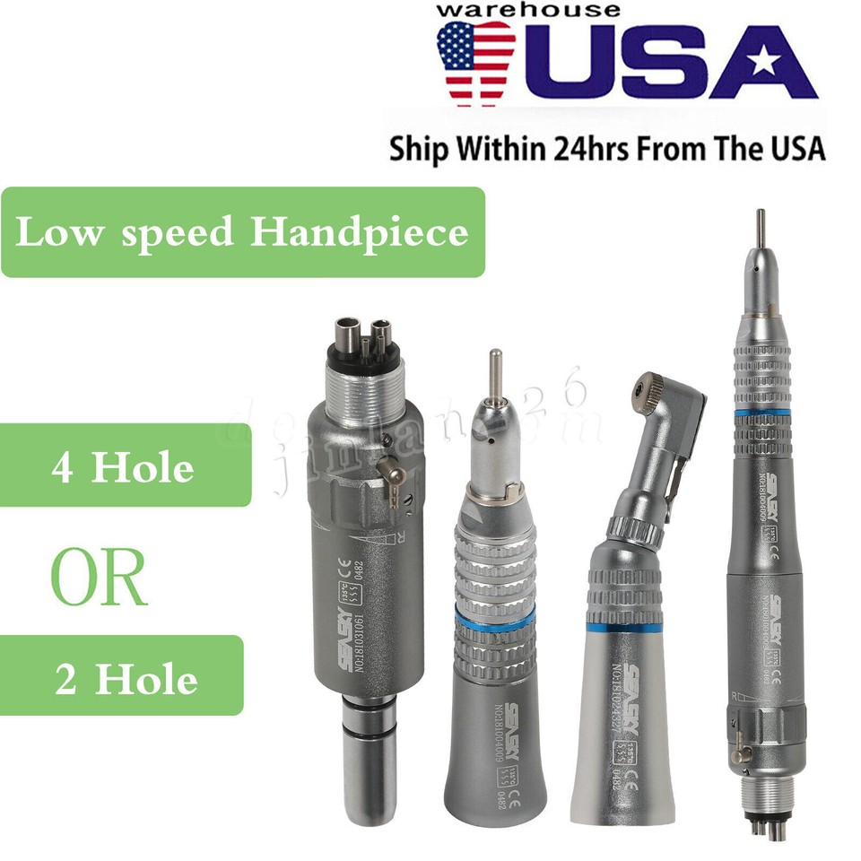 Dental Slow Speed Push/Latch Contra Angle Straight Air Motor Handpiece ...