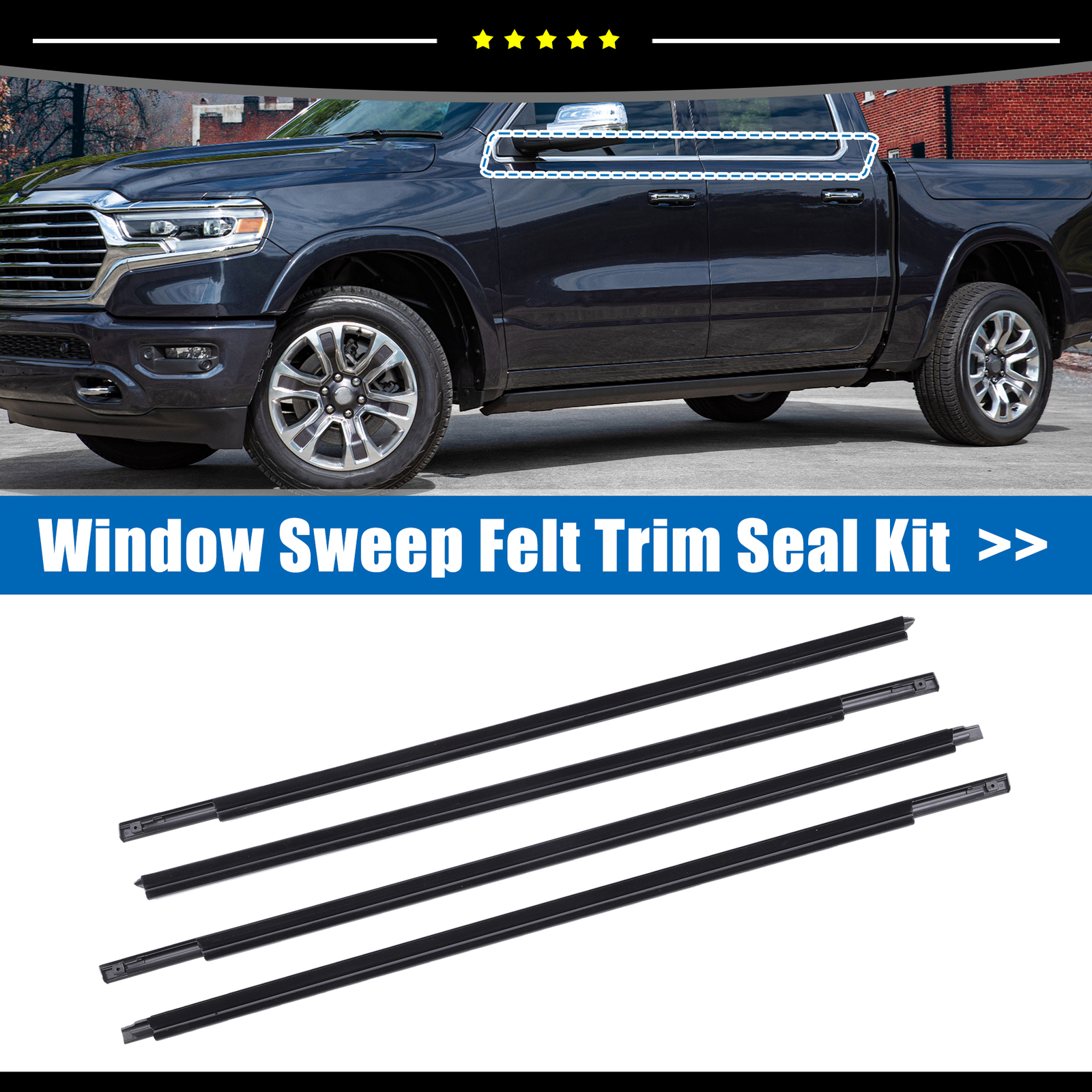 Piece of 4 Window Weatherstrip Trim Seal Belt fit for Dodge for Ram ...