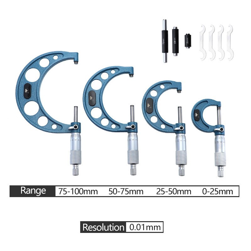 Mechanical Screw Outside Micrometer with Cemented Carbide Measuring Tip ...