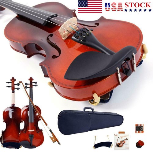 Glarry GV100 1/2 Natural Maple Acoustic Violin Fiddle Kit w/ Hard Case ...