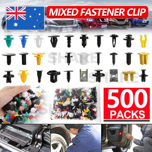 500Pcs Mixed Auto Car Fastener Clips Bumper Fender Trim Plastic Rivet ...