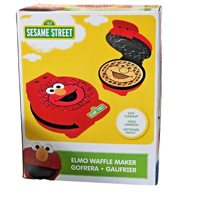 Sesame Street Elmo Waffle Maker Round Face Red Non-Stick Uncanny Brands ...