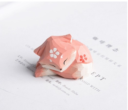Yae Miko Fox Figure Wooden Carving Genshin Anime Collection Toy Doll ...