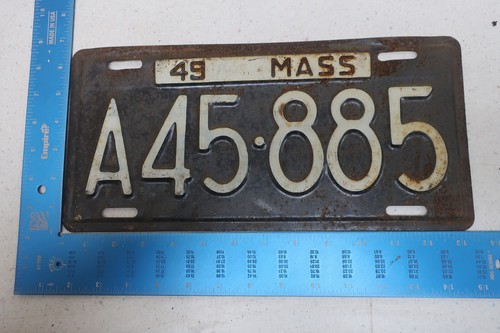 Massachusetts LIcense Plate 1949 Tag Commercial Truck Mass Ma Trk A45 ...