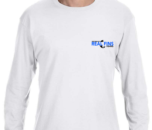 Real Fins Graphic Fishing Boat Marlin Mahi Dolphin Beach T-Shirt Long ...