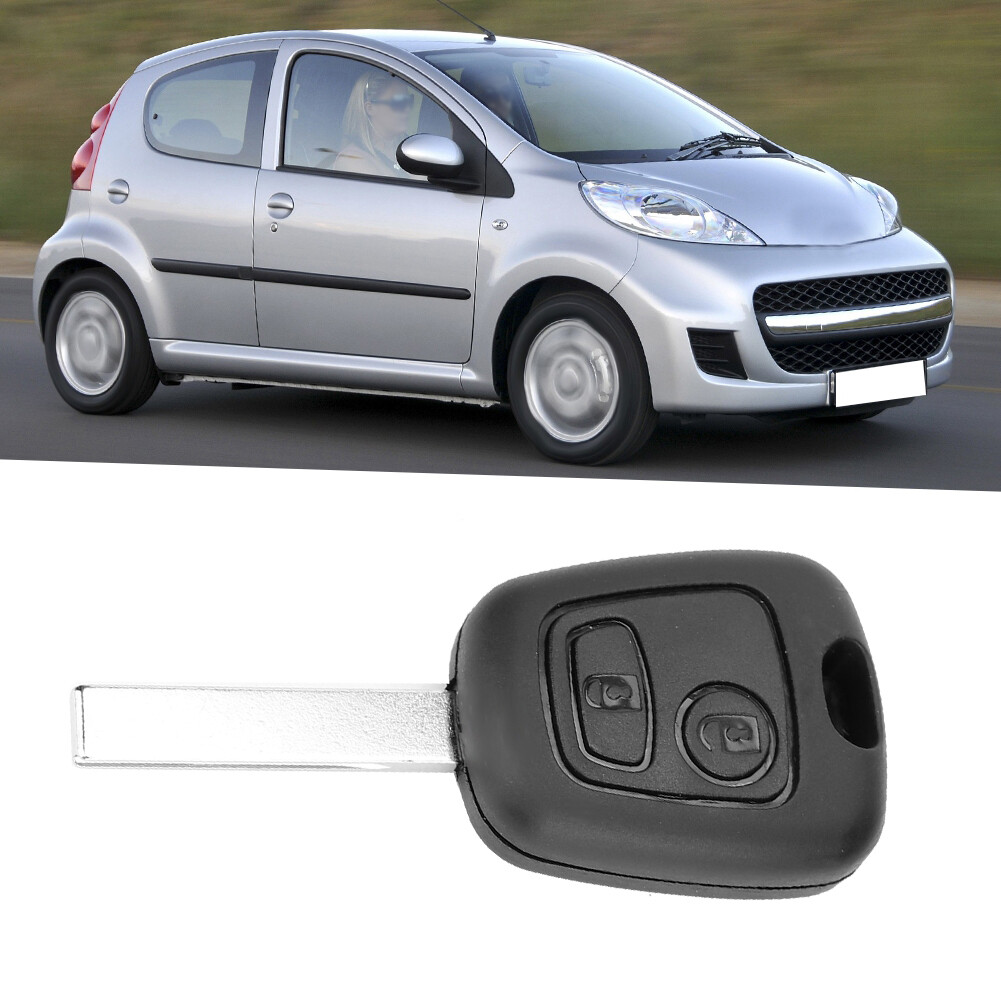 Car 2 Button Car Remote Key Case Shell & Groove Fits For 107 207 307 ...