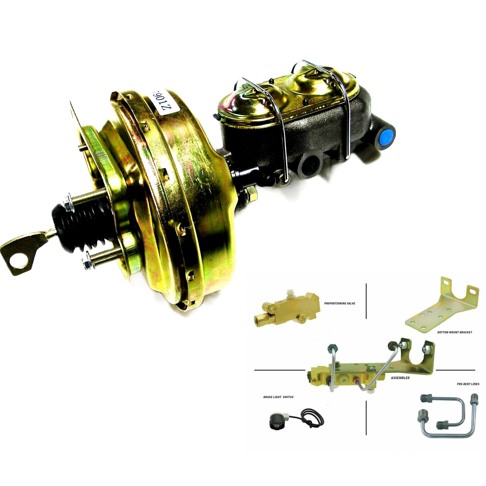 1967 1968 1969 Ford Mustang Brake Booster 1 1/8 Master All Wheel Disc ...