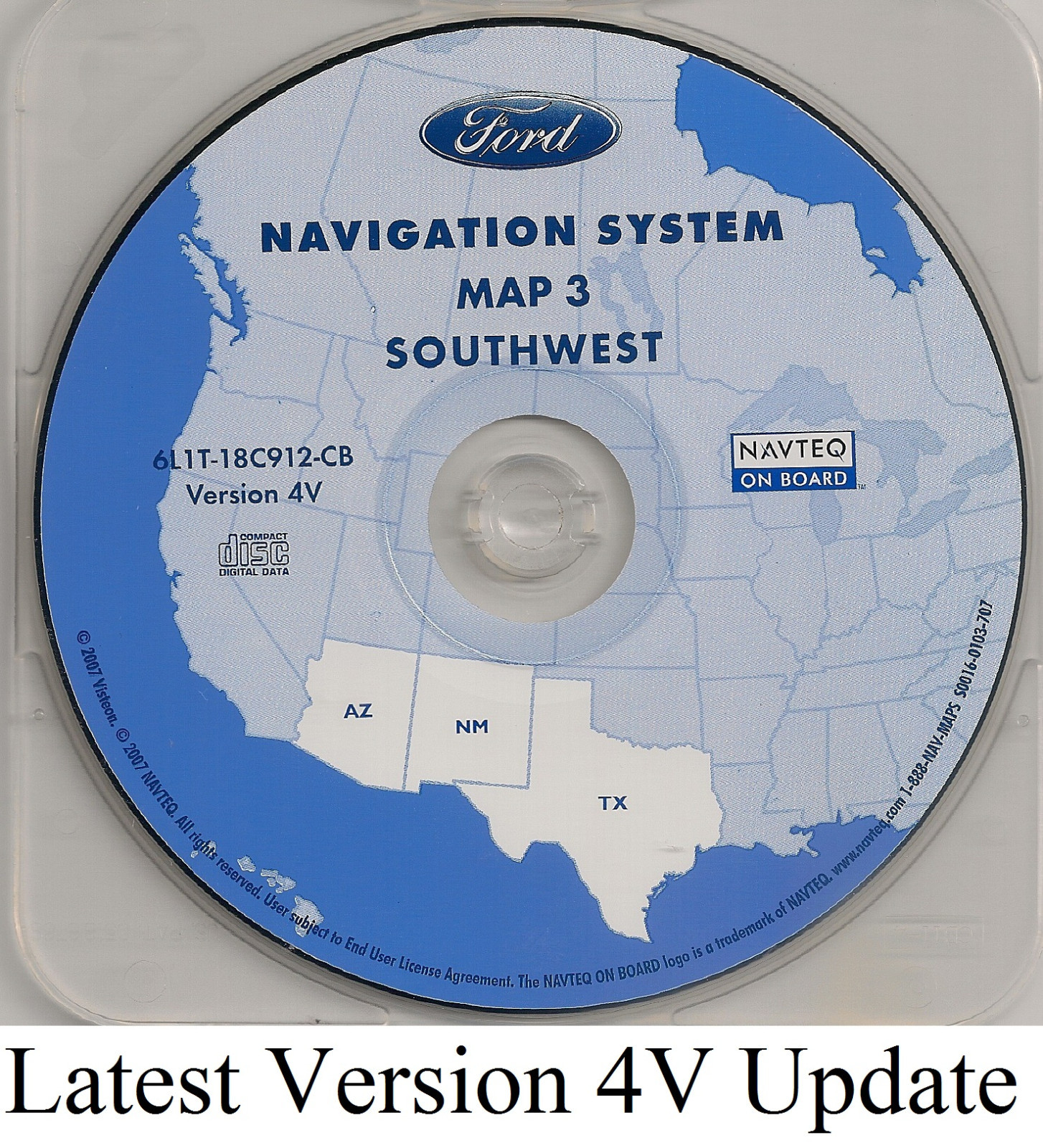 2003 2004 2005 2006 Ford Expedition Navigation CD Map #3 Cover AZ NM TX ...